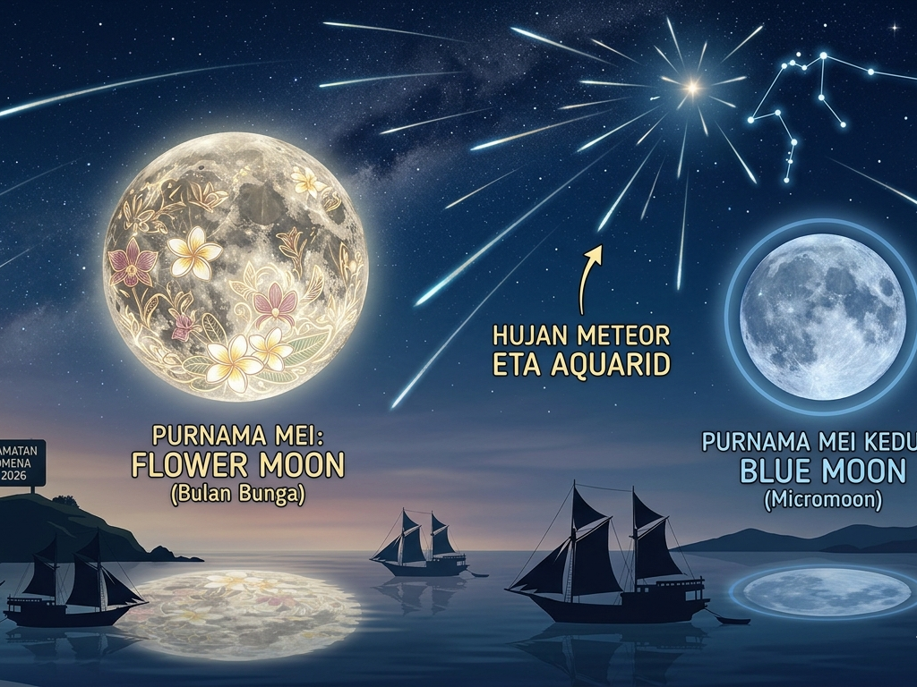 Fenomena Astronomi Mei 2026: Flower Moon, Hujan Meteor Eta Aquarid ...